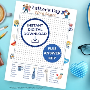 Fathers Day Word Search Game, Father's Day Activity Ideas From Kids ...