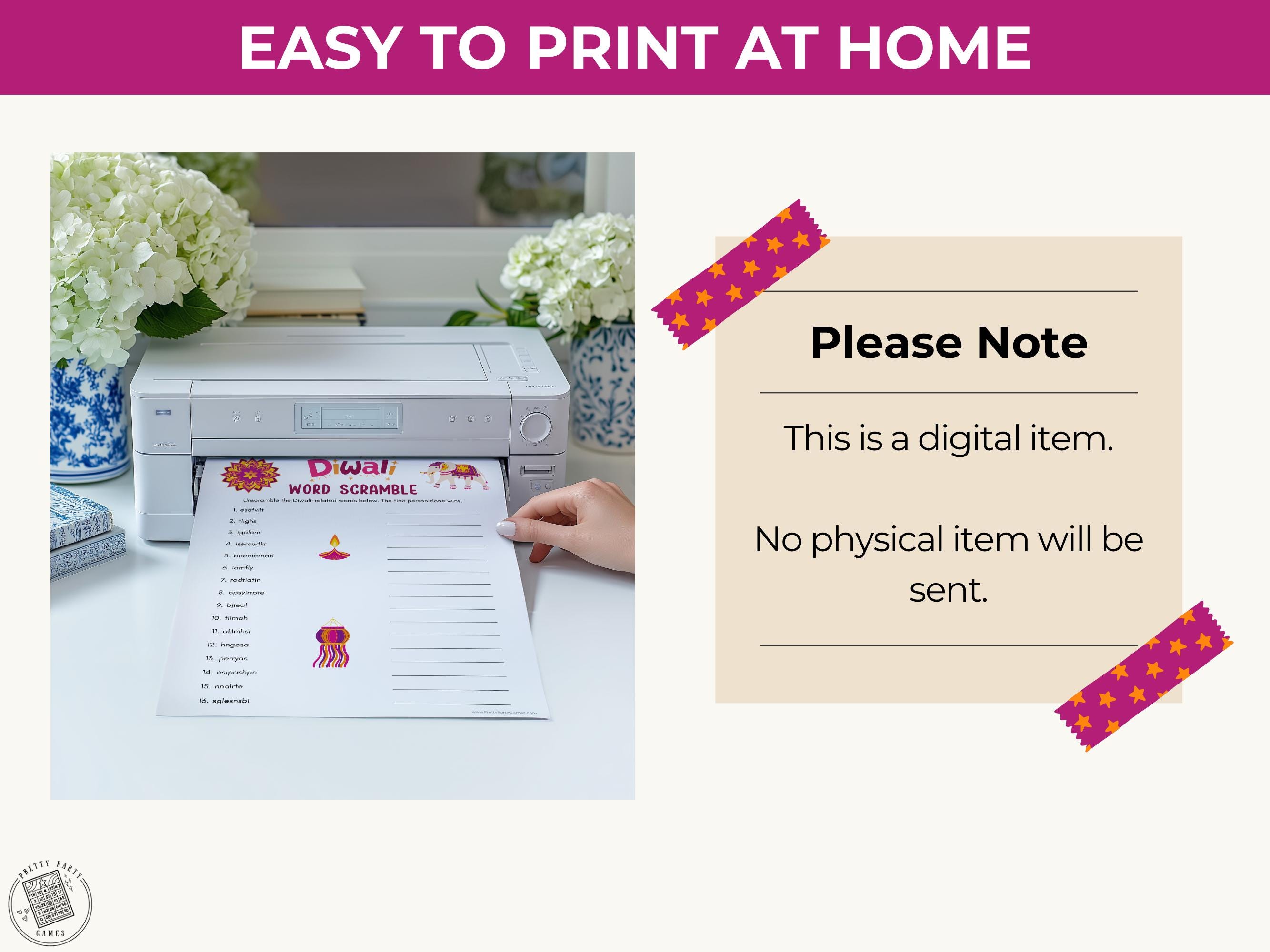 Diwali Word Scramble Printable Game, Festival of Lights Party Game, Fun ...