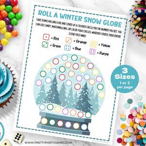 Winter Snow Globe Roll A Dice Game, Winter Candy Dice Game for Kids ...