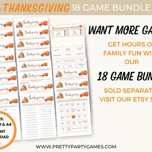 Thanksgiving Bingo Game for Adults & Kids, 50 Printable Bingo Cards ...