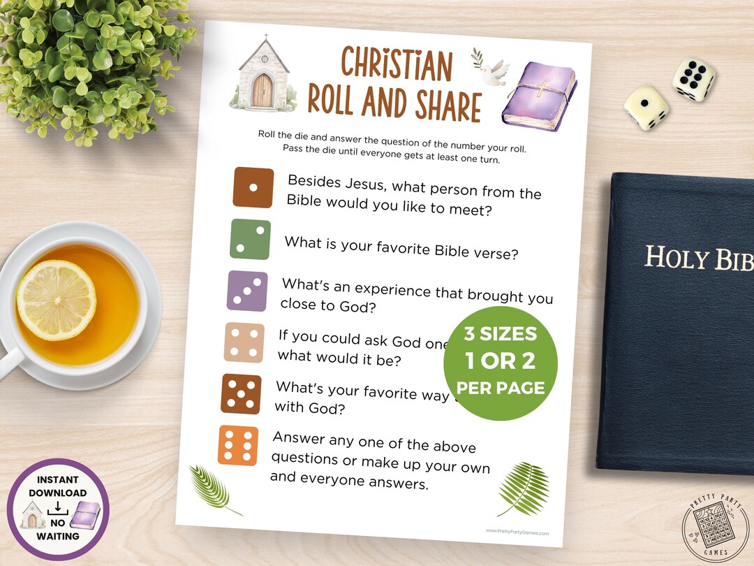 Bible Get to Know You Game, Christian Church Party Dice Game, Ice ...