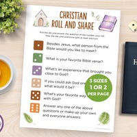 Bible Dice Game Worksheet | Sunday School Speaking - Etsy