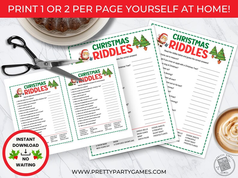 Christmas Riddles for Kids, Printable Christmas Riddle Game, Holiday ...
