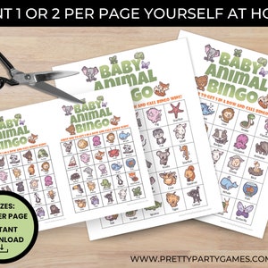 Cute Baby Zoo Animal Bingo Game, 50 Unique Bingo Cards for Kids, Fun ...