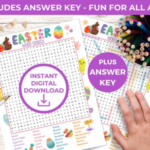 Printable Easter Word Search for Kids & Adults + Answer Key, Fun Easter ...