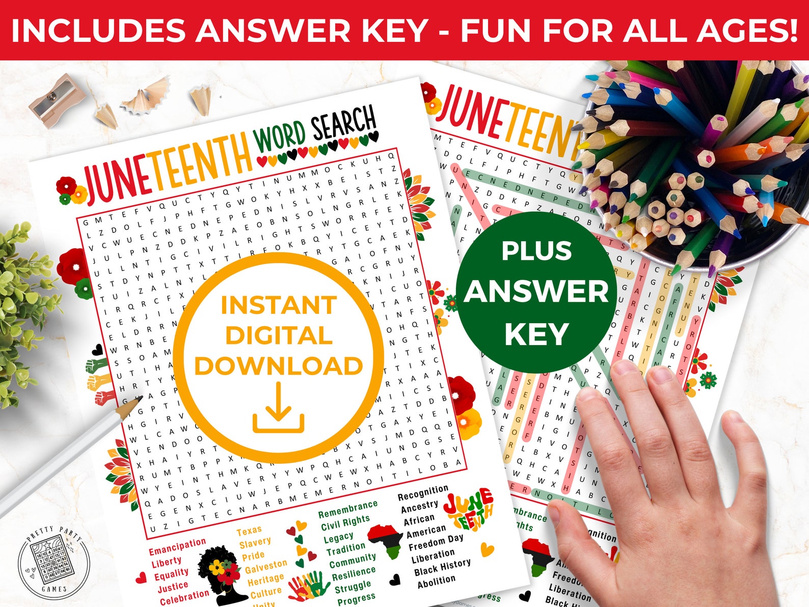 Juneteenth Word Search Game, Juneteenth Activity for Kids & Adults, Fun ...