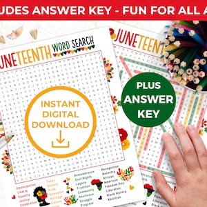 Juneteenth Word Search Game, Juneteenth Activity for Kids & Adults, Fun ...