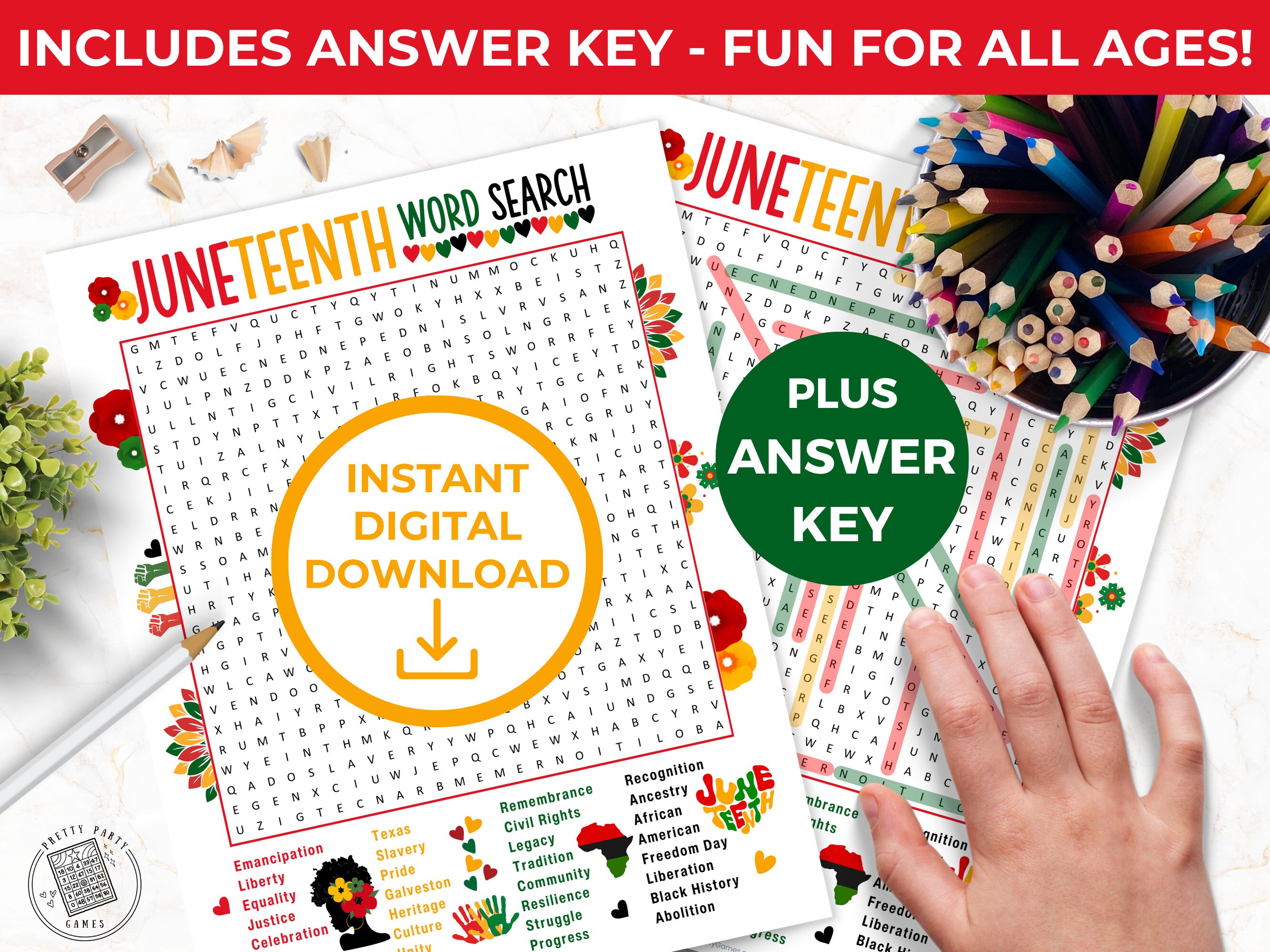 Juneteenth Word Search Game, Juneteenth Activity for Kids & Adults, Fun ...