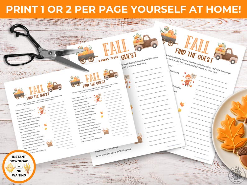 Fall Find the Guest Game, Printable Group Icebreaker Game for Teens ...