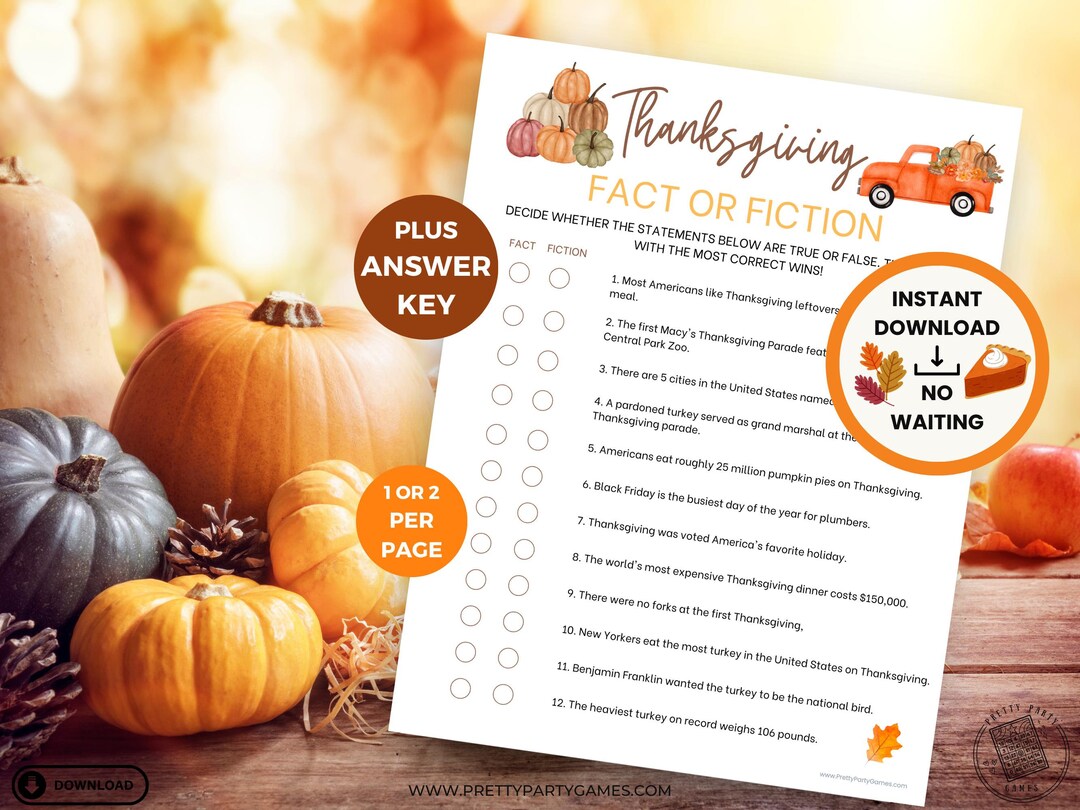 Thanksgiving Trivia Game Printable, Friendsgiving Party Games ...