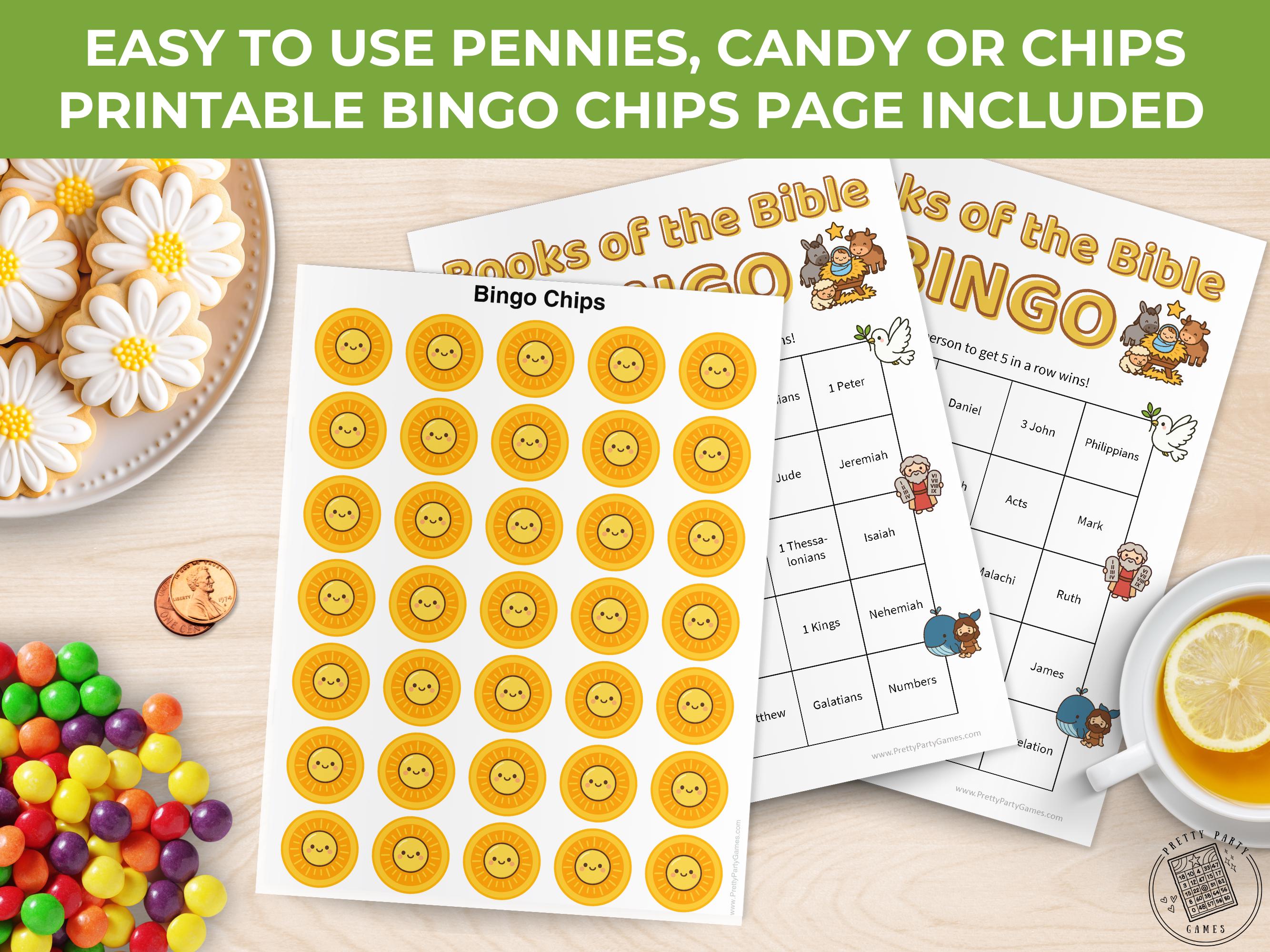Books of the Bible Bingo Game, 50 Colorful Bible Bingo Cards for Kids ...