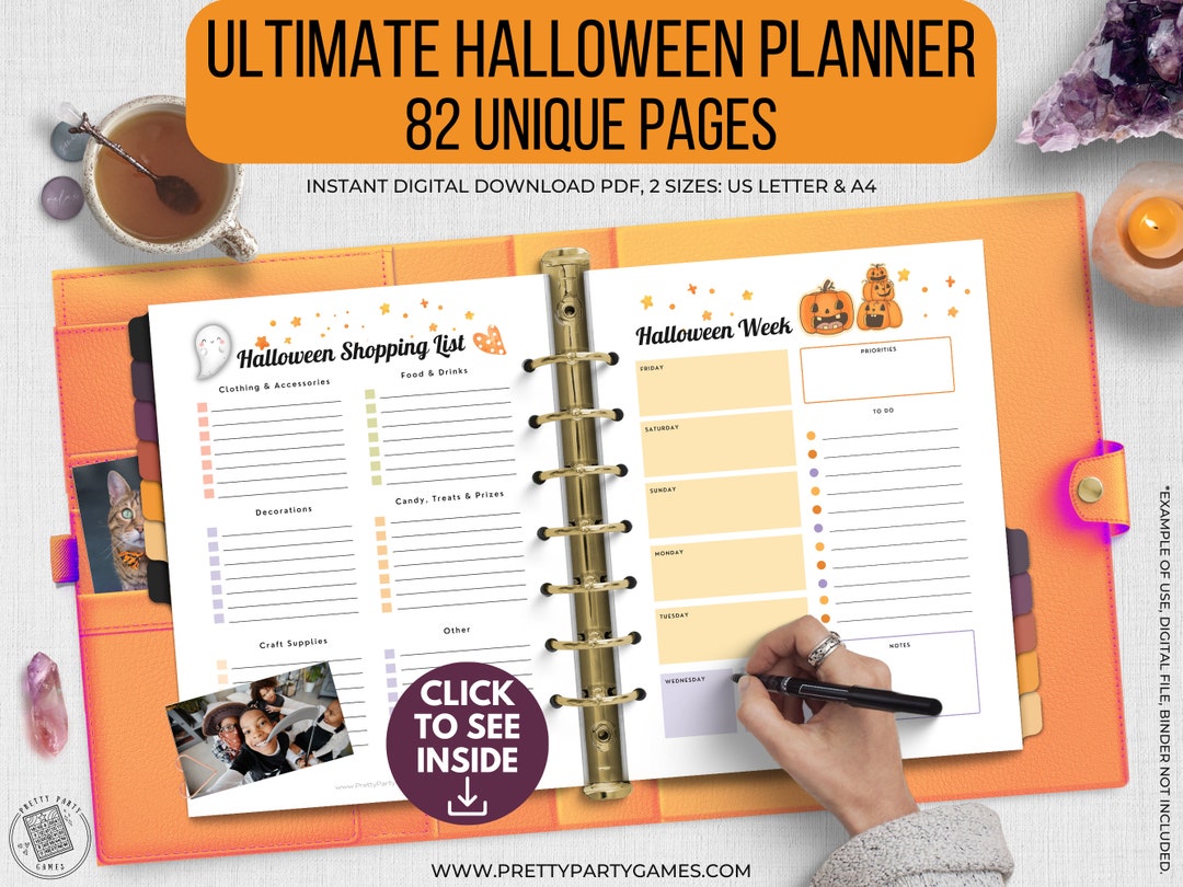 Halloween Planner Printable, 82 Page Halloween Party Planner ...
