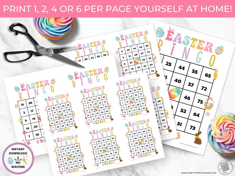 500 Easter Bingo Cards With Numbers, Easter Bingo Printable for Kids ...