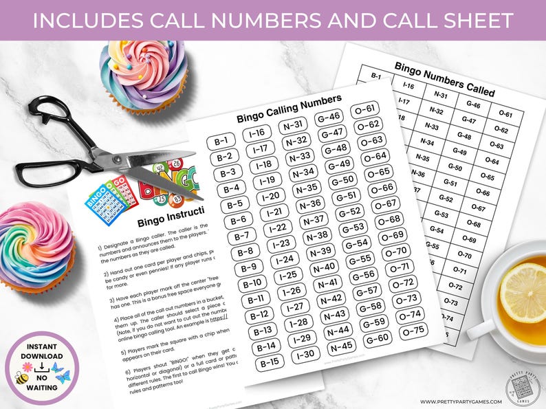 50 Spring Bingo Cards With Numbers, Springtime Printable Party Games ...