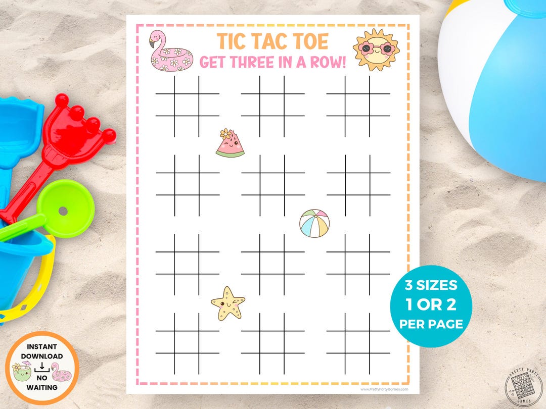 Cute Summer Tic Tac Toe Game, Vacation Road Trip Busy Activity for ...