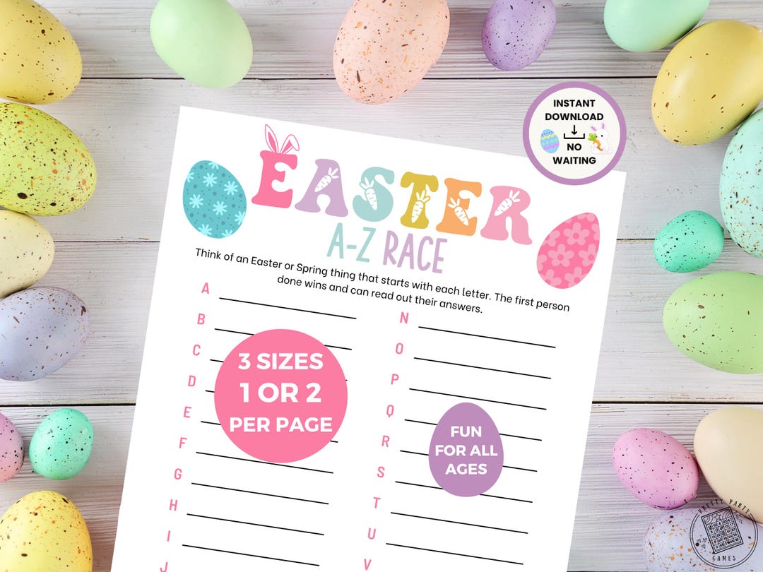 Easter A-Z Game, Fun Easter Brunch Game, Easter Party Games for Kids ...