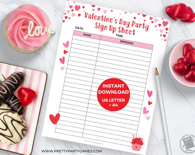 Editable Valentine's Day Class List - Instant Download and Printable - Etsy