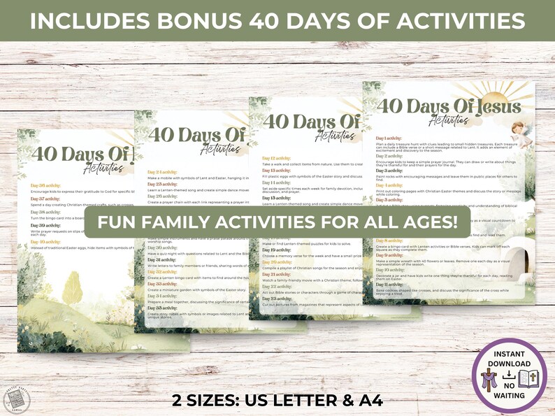 40 Days of Jesus Lenten Scripture Calendar, Lent Countdown Printable ...