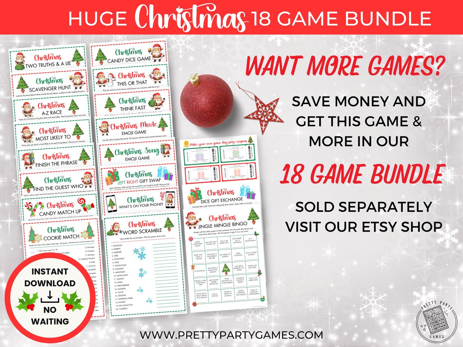 Christmas Candy Dice Game Printable, Roll the Dice Christmas Game for ...