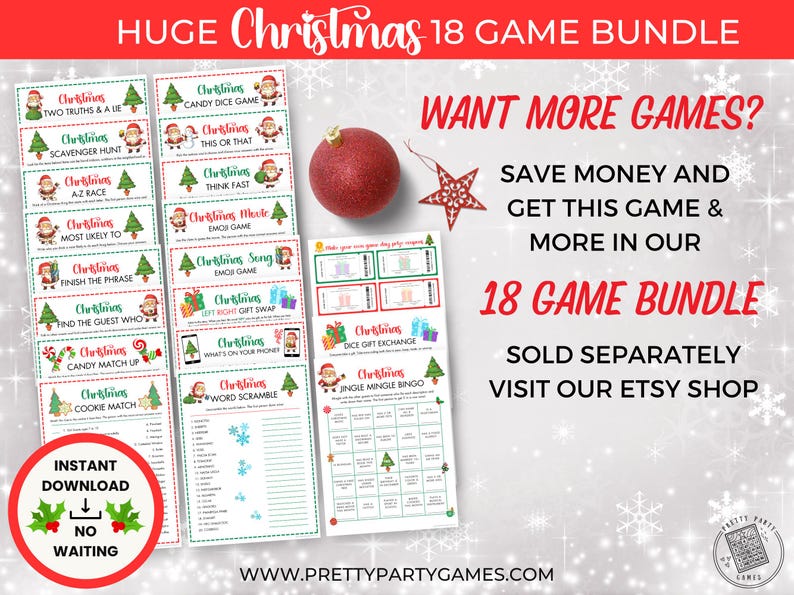 Christmas Two Truths and A Lie Game, Fun Christmas Party Games for ...