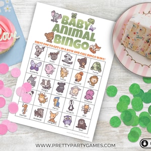 Cute Baby Zoo Animal Bingo Game, 50 Unique Bingo Cards for Kids, Fun ...