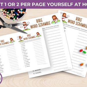 Bible Word Scramble Game for Kids & Adults, Printable Church Party ...