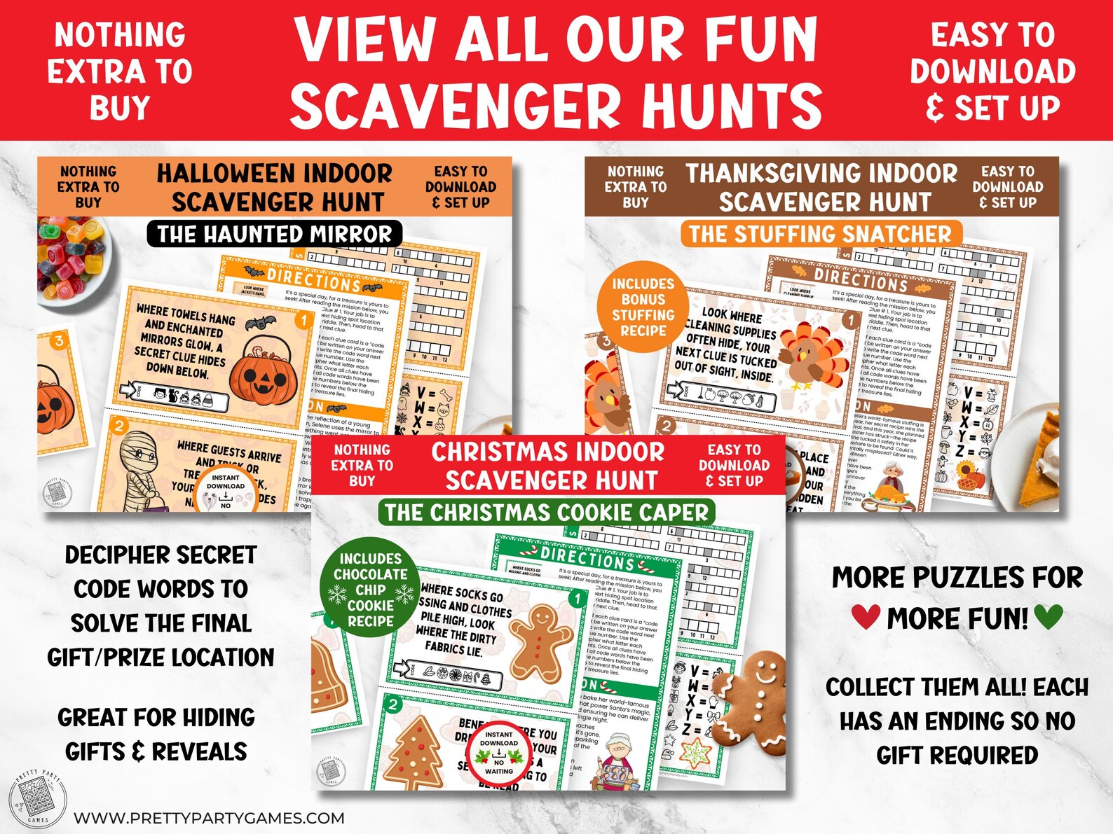 Christmas Scavenger Hunt for Work, Christmas Party Games for Kids ...