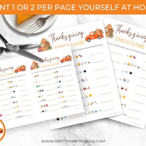 Thanksgiving Emoji Game Printable, Thanksgiving Party Game, Fun ...