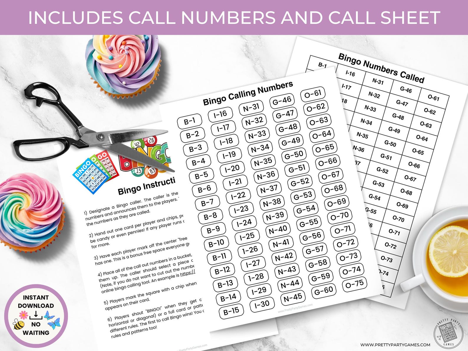500 Spring Bingo Cards With Numbers, Springtime Printable Party Games ...
