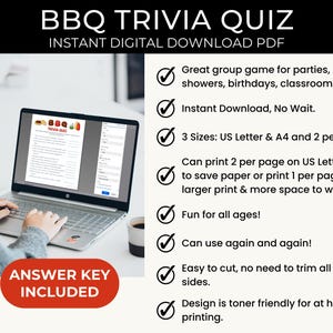 Backyard BBQ Food Trivia Game, Summer Trivia Party Games, Fun Family ...
