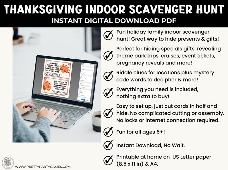 Indoor Thanksgiving Scavenger Hunt for Kids to Reveal Cruise Trip Gifts ...
