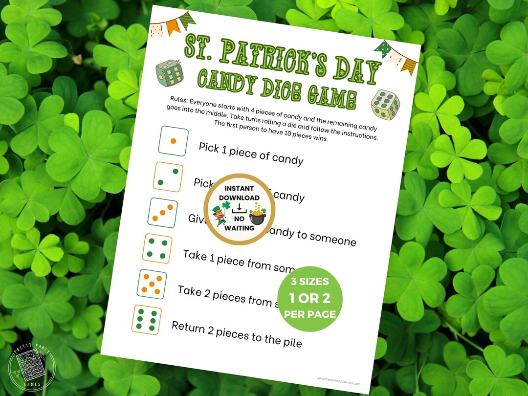 St. Patrick's Candy Dice Game, Roll Dice Candy Game, Fun Classroom ...