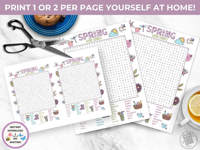 Spring Word Search Printable + Answer Key, Wordsearch Puzzles for Kids ...