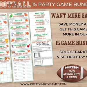 Football Commercial Bingo Card Printable, Unique Bingo Game for Sunday ...