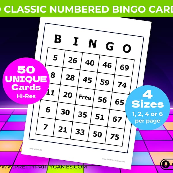 1 50 Number Cards - Etsy