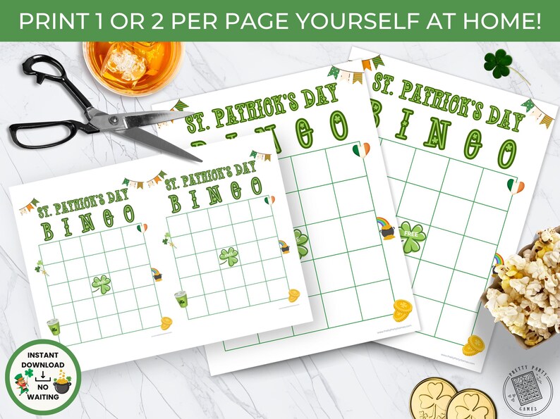 St. Patrick's Day Blank Bingo Card Printable, Perfect to Make Your Own ...
