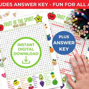 Fruit of the Spirit Word Search Game, Bible Activity for Kids & Adults ...
