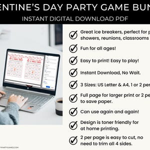 18 Printable Valentines Day Games Bundle, Great for Classroom Work ...
