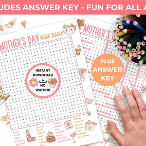 Mother's Day Word Search, Printable Word Search Puzzle, Mother's Day ...