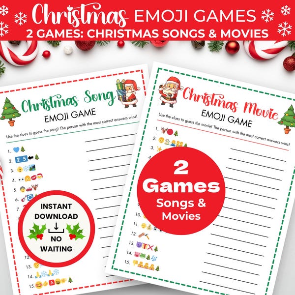 Christmas Song Emoji Game - Etsy