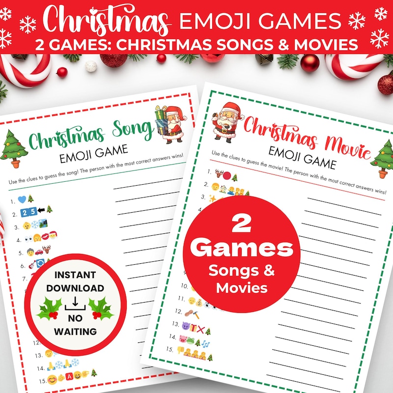 Christmas Song Emoji Game - Etsy