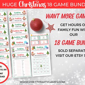 50 Printable Christmas Bingo Cards, Holiday Bingo Game, Fun Family ...