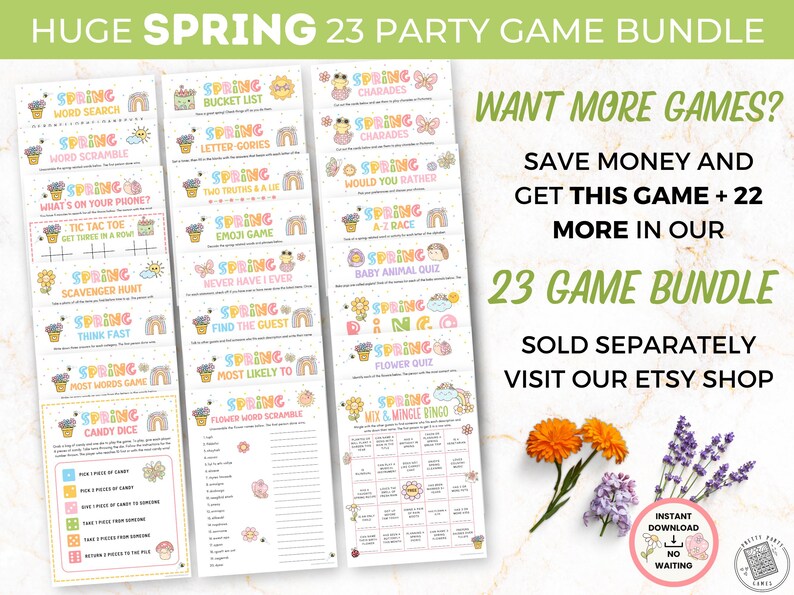 Spring Charades for Kids or Adults, 48 Springtime Charades Printable ...