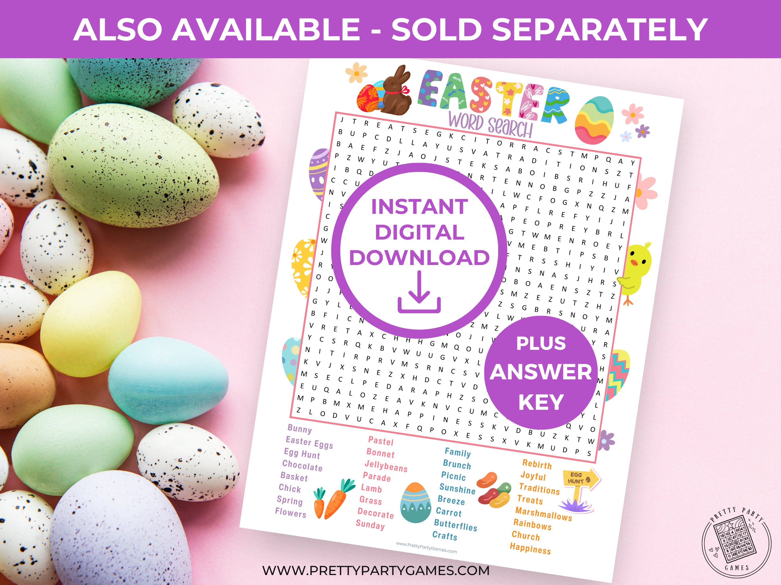 Religious Easter Word Search Puzzle for Adults & Kids, Christian Easter ...