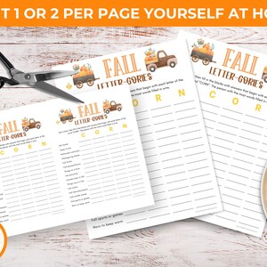 Fall Categories Word Game Printable, Fun Autumn Think Fast Game for ...
