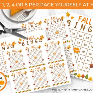 500 Fall Bingo Cards With Numbers, Autumn Printable Party Game, Fun ...