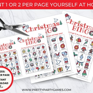 50 Printable Christmas Bingo Cards, Holiday Bingo Game, Fun Family ...