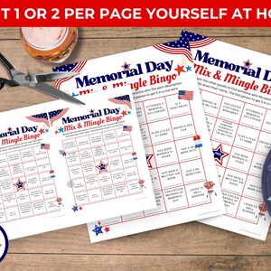 Memorial Day Mix & Mingle Bingo, Printable Party Games for Groups ...
