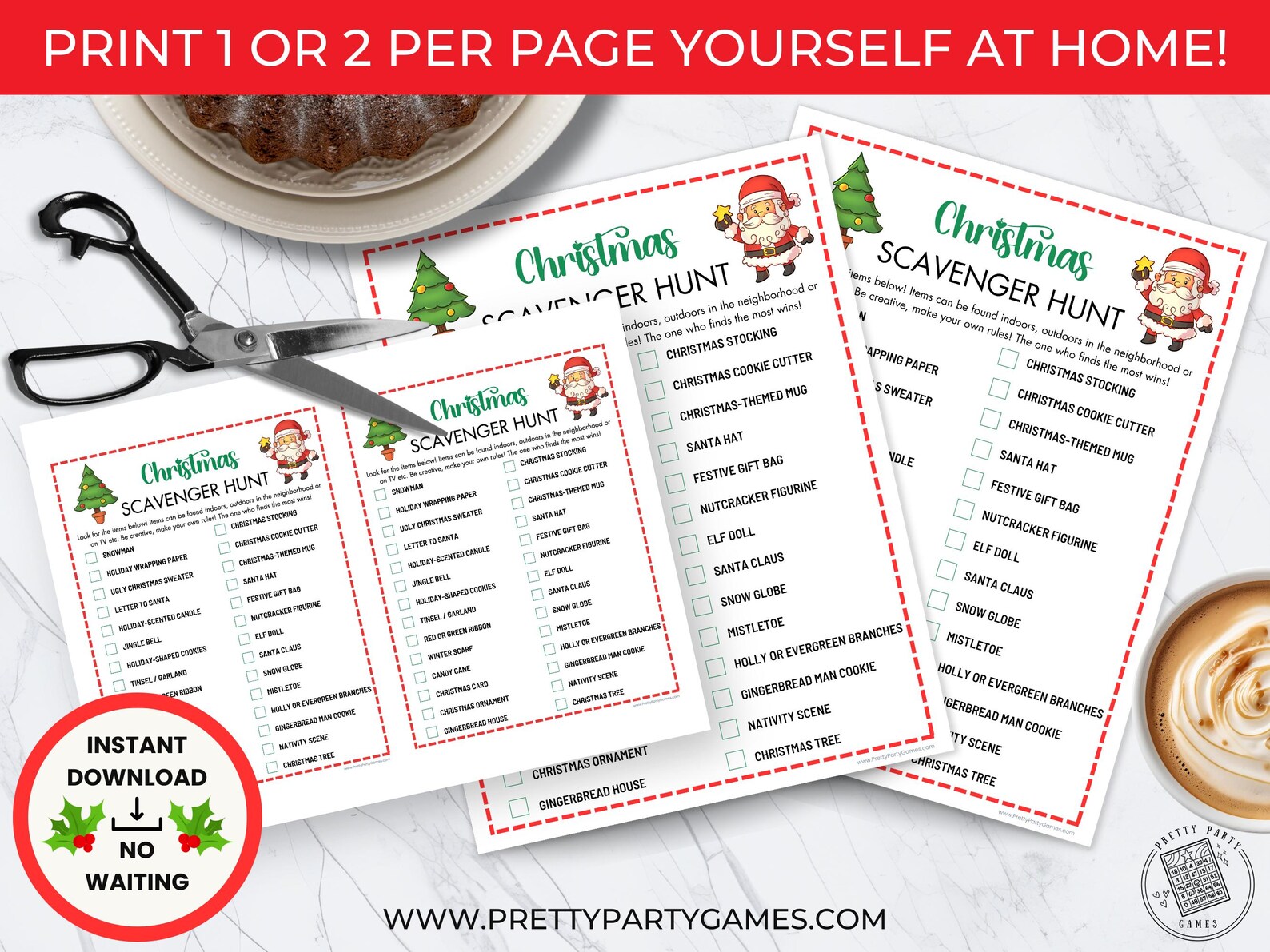 Christmas Scavenger Hunt for Work, Christmas Party Games for Kids ...