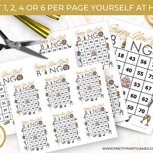 50 Printable New Years Eve Bingo Cards With Numbers, New Years Bingo ...